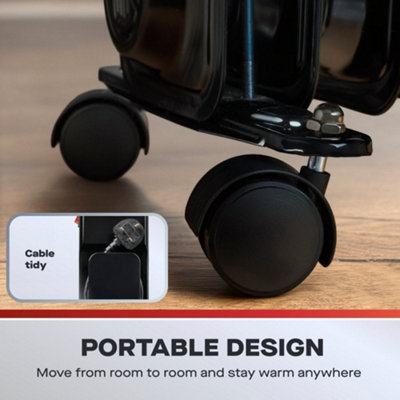 Daewoo 1500W 7-Fin Oil-Filled Radiator with LED Display Thermostat & 24 ...