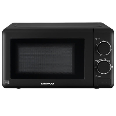 Daewoo 20L 800W Manual Microwave 5 Power Setting 30Min Timer Defrost Black