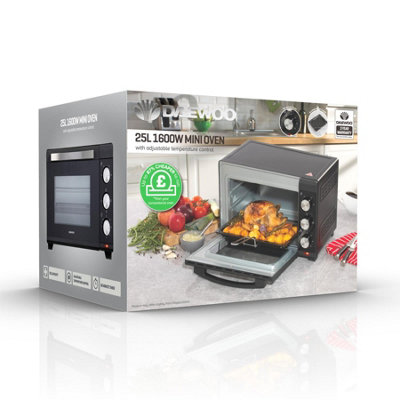 Daewoo 23L Electric Mini Oven 1300W Adjustable 90C - 230C Temperature ...