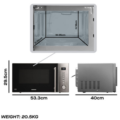 Daewoo 30L 900W Microwave With Grill & Convection 8 Auto Cook Settings ...