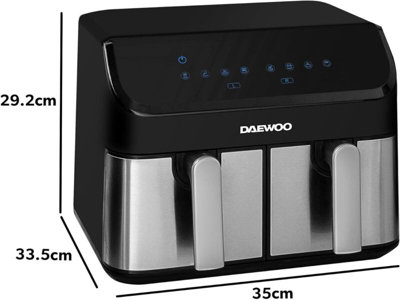 Daewoo 9 Litre Digital Dual Air Fryer Oven Smart Sync Double Basket ...