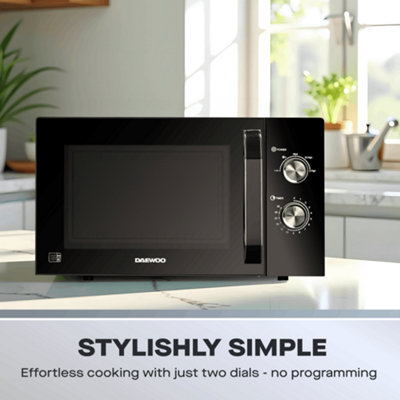 Daewoo Argyle Black Matching Kettle Toaster and Microwave Set 23L ...