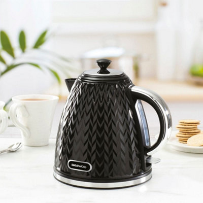 Daewoo Argyle Black Matching Kettle Toaster and Microwave Set 23L ...