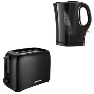 Daewoo Black Essentials Matching White 6 Setting 2 Slice Toaster and ...