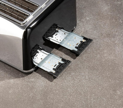 Daewoo Black Kensington Retro Matching Stainless Steel 4 Slice Toaster ...