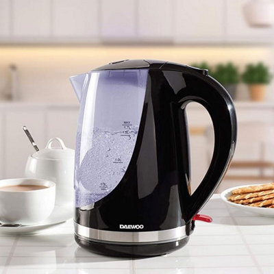 Daewoo Colour Changing 1.7L Jug Kettle 360 Swivel Base 2200W Black ...