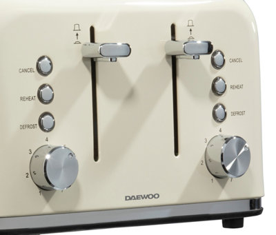 Daewoo Cream Kensington Matching Toaster and Kettle Set 1.7 Litre Rapid ...