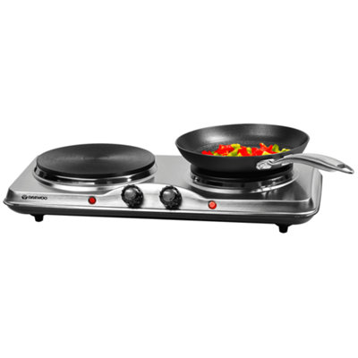 Daewoo Double Electric Hot Plate Table Top Cooking Hob Portable Counter ...