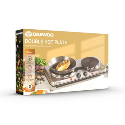 Daewoo Double Electric Hot Plate Table Top Cooking Hob Portable Counter ...