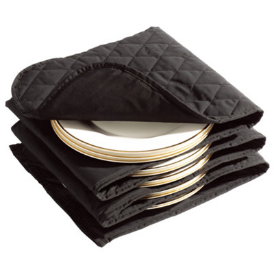 Daewoo Electric Dinner Plate Warmer Serving Cloth Fabric 12 Piece Black