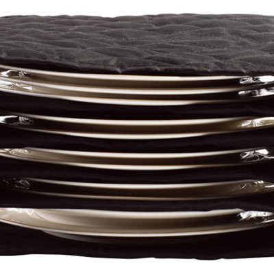 Daewoo Electric Dinner Plate Warmer Serving Cloth Fabric 12 Piece Black