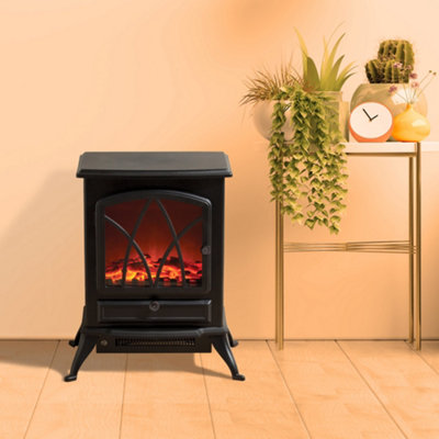 Daewoo Electric Stove Style Fireplace 2000W Variable Thermostat Black