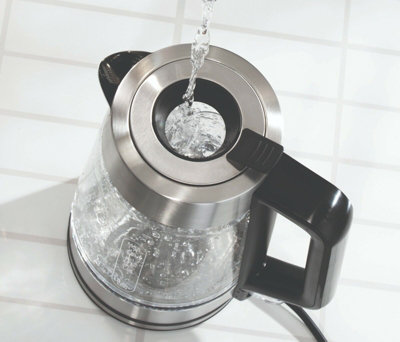 Daewoo Glass Kettle With Blue LED Cordless 3KW Rapid Boil 1.7L Easy Fill