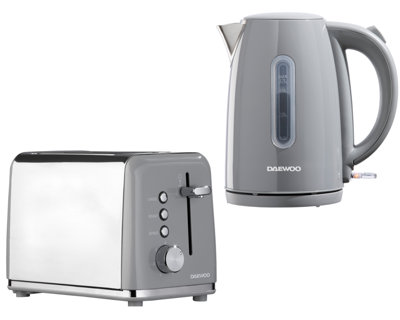 DAEWOO GREY KENSINGTON 1.7 LITRE 3000 WATT MATCHING JUG KETTLE AND ...