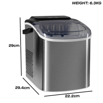 Daewoo Ice Cube Maker Machine 1.2L Tank Stainless Steel 12Kg Ice Self ...