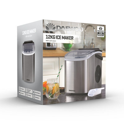 Daewoo Ice Cube Maker Machine 1.2L Tank Stainless Steel 12Kg Ice Self ...