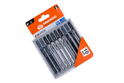 Daewoo Jigsaw Blade Set 10pc Steel for Fast Clean Cuts Wood/PVC | DIY ...