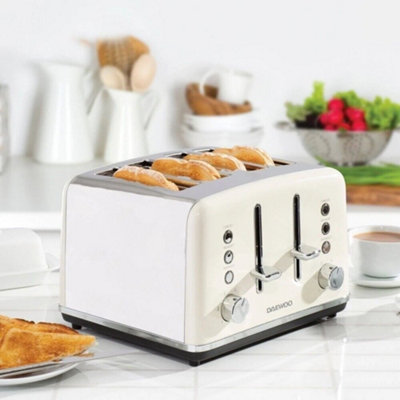 Daewoo Kensington Cream Retro Matching Kettle Toaster and Microwave Set ...