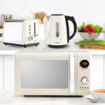 Daewoo Kensington Retro Matching Cream Jug Kettle Toaster Microwave Set ...