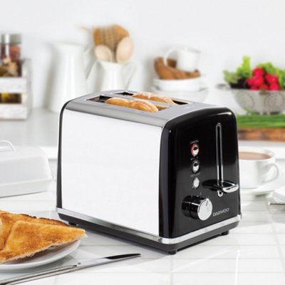 Daewoo Kensington SDA1583GE Black 2 Slice Toaster With Reheat Function ...