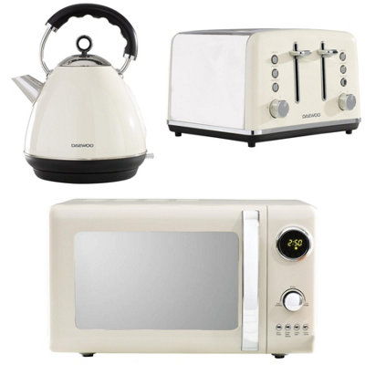 Daewoo Kensington Stainless Steel Pyramid Kettle 4 Slice Toaster and ...