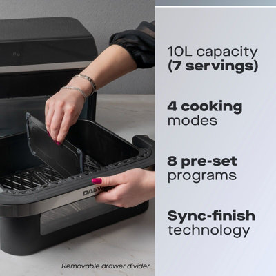 Daewoo Mega Drawer Digital 10L Air Fryer Oven Single or Dual Basket ...