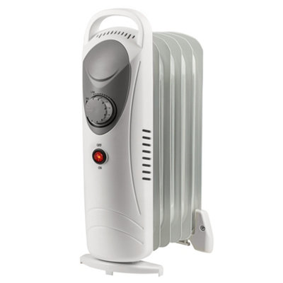 Daewoo Mini Oil Filled Radiator 800W 6-Fin Portable Heater White ...