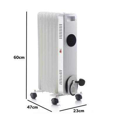 Daewoo Oil Filled Radiator 11 Fin 2500W Portable Heater LCD Digital ...