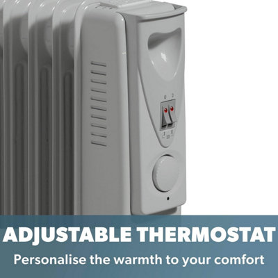 Daewoo Oil Filled Radiator 9 Fin 2000W Portable Heater Adjustable ...