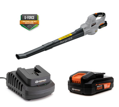 Daewoo U-FORCE Series 18V Cordless Electric Leaf Blower 5YR Warranty (Includes 2000mAh Battery ...