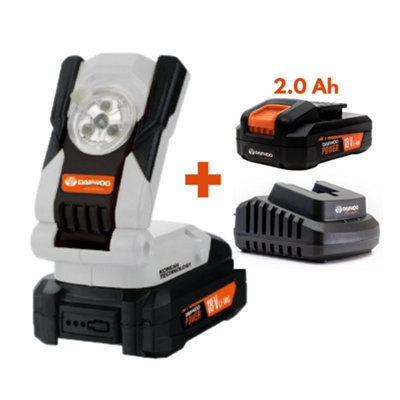 Daewoo U-FORCE Series Cordless LED Light + 2.0Ah Battery + Charger ...