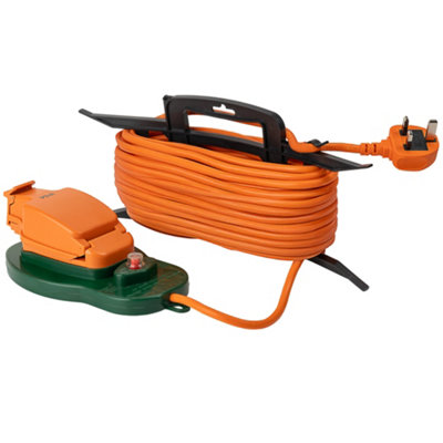 Daewoo Weatherproof Single Gang 15m Garden Cable Reel Outdoor Extension ...