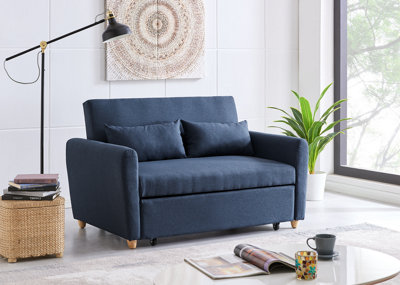 Navy pull out sofa bed store