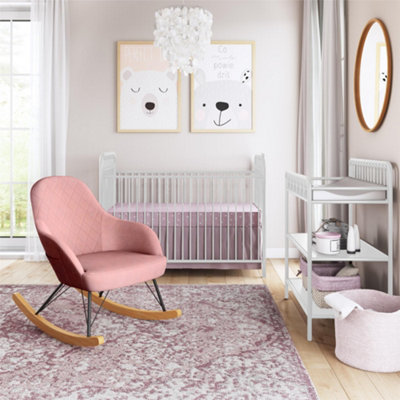 Dahlia Rocking Chair with Pink Velvet