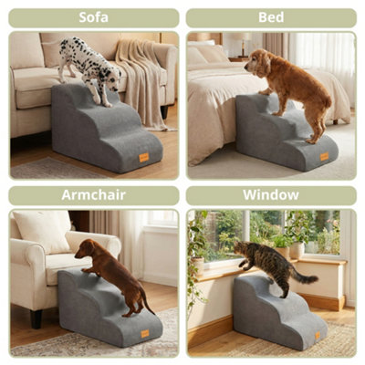 Daisy & Max Dog Steps 3 Step for Bed & Sofa, Foam Dog Stairs, Anti Slip ...