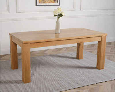 Dakota 182 x 92 cm Chunky Oak Large Dining Table and 6 Chairs Dining ...