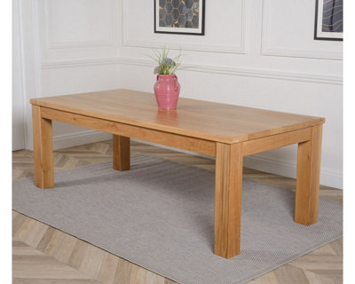 Dakota 222cm Chunky Extra Large Solid Oak Dining Table