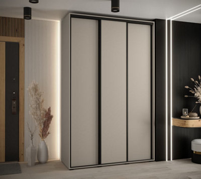 Dakota I Sleek Cashmere Sliding Door Wardrobe 1600mm H2350mm D600mm ...