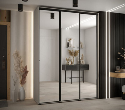 Dakota II Sleek Cashmere Sliding Door Wardrobe 1700mm H2350mm D600mm ...