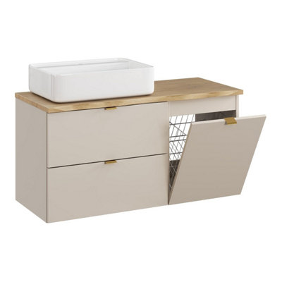 Dalia Bathroom Cabinet 100cm with Countertop Basin in Cashmere ...