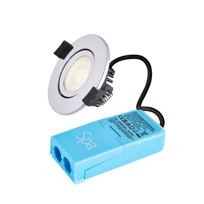 Dallas Chrome Tiltable LED Downlight 5W, IP65 Fire Rated | DIY at B&Q
