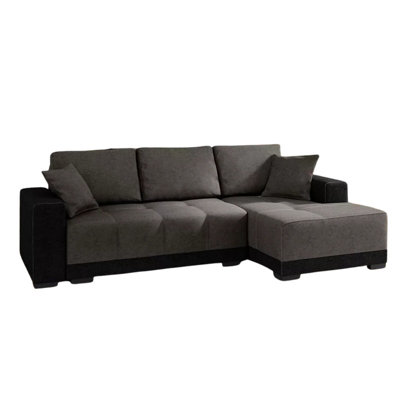 DALLAS L Shaped Corner Sofa Bed with Storage Pull Out Sleeping Area ...
