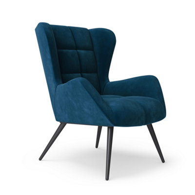 Buy Dalton Accent Chair in Velvet Blue | DIY at B&Q
