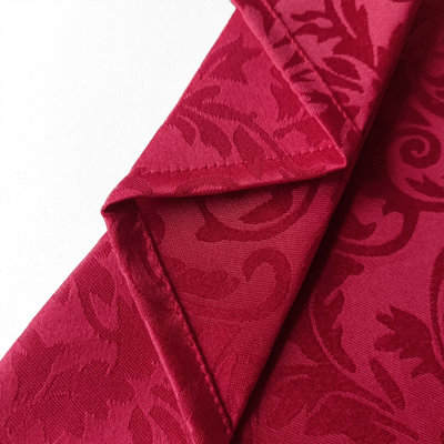Damask Swirl Pattern Table Napkins Polyester Serviette, Red