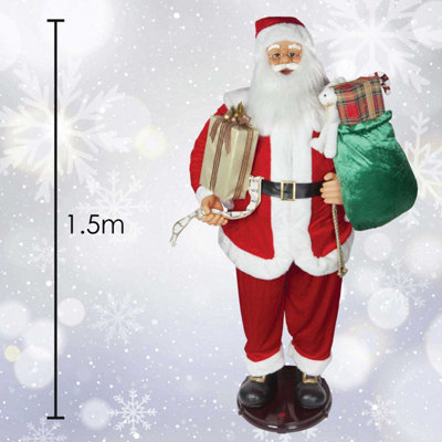 Dancing Father Christmas Decoration, Singing Santa Claus Figure 1.5M