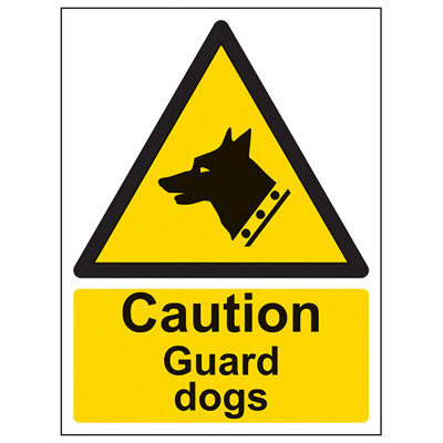 Danger Guard Dogs Secure Warning Sign - Adhesive Vinyl 300x400mm (x3 ...