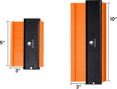 Danisch Pack of 2 Profile Gauge 10" and 5"contour gauge profile tool ...