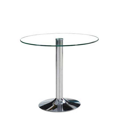 Dante Clear Glass Dining Table With 4 Darcy White Chairs