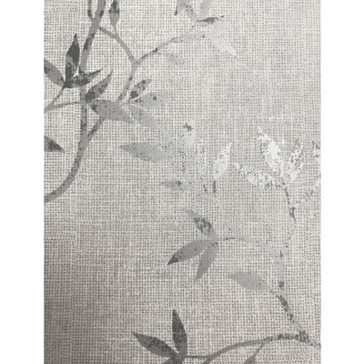 Darcy James Collection Japandi Leaf Wallpaper Grey Muriva 173571