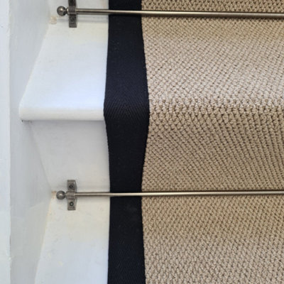 Dark Beige Angel High Quality Stair Runner With 100% Cotton Black ...